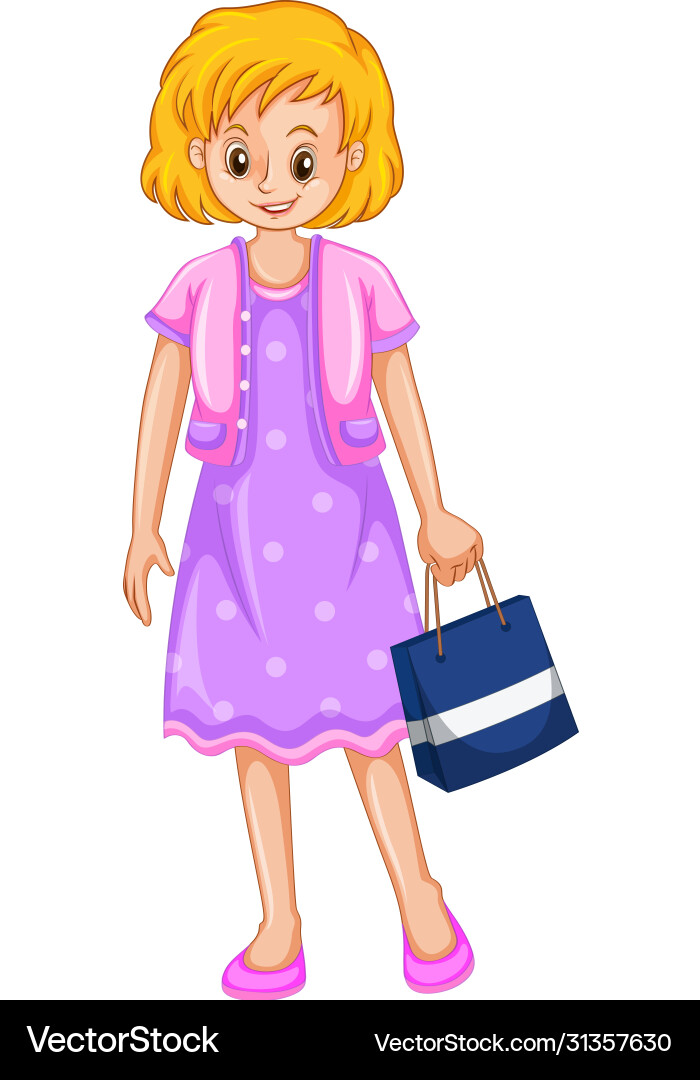 Smiling female cartoon character Royalty Free Vector Image