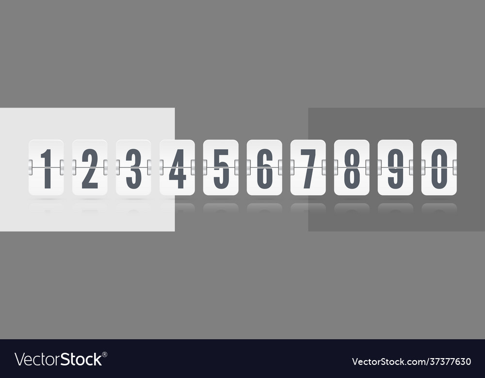 White Set Flip Floating Scoreboard Royalty Free Vector Image