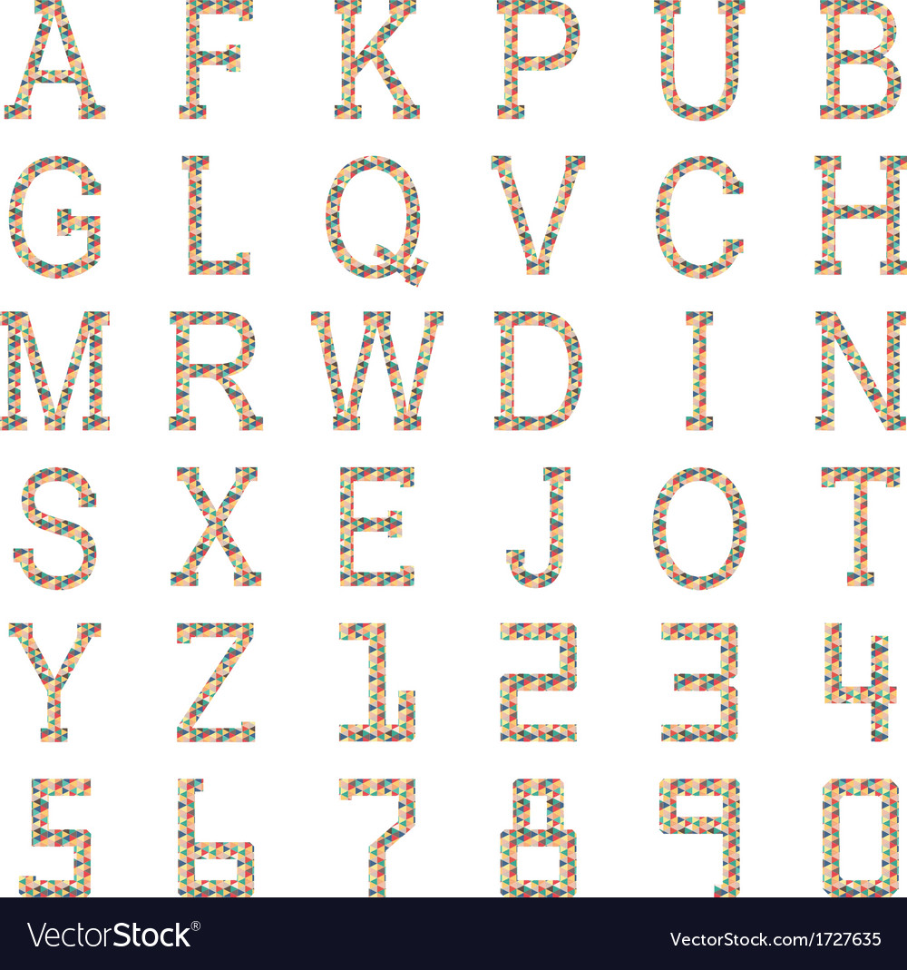 Alphabet of geometric shapes Royalty Free Vector Image