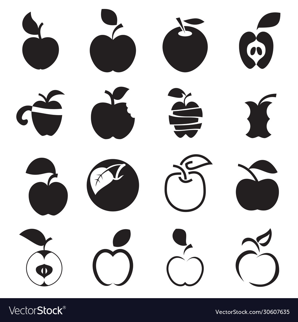 Apple icons on a white background Royalty Free Vector Image