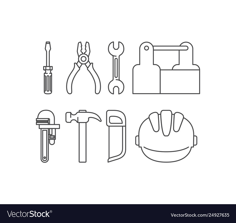 Construction tools set items Royalty Free Vector Image