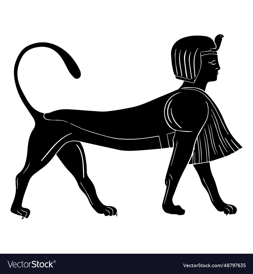 Egyptian sphinx creature icon Royalty Free Vector Image