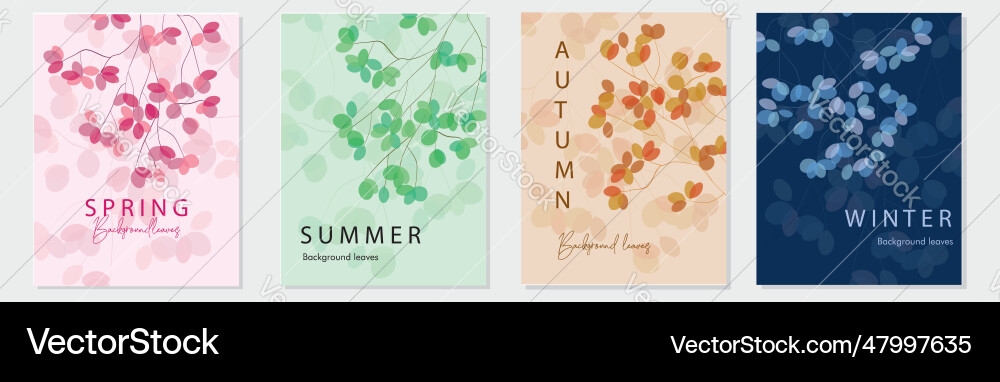 Four seasons leaves banner Royalty Free Vector Image