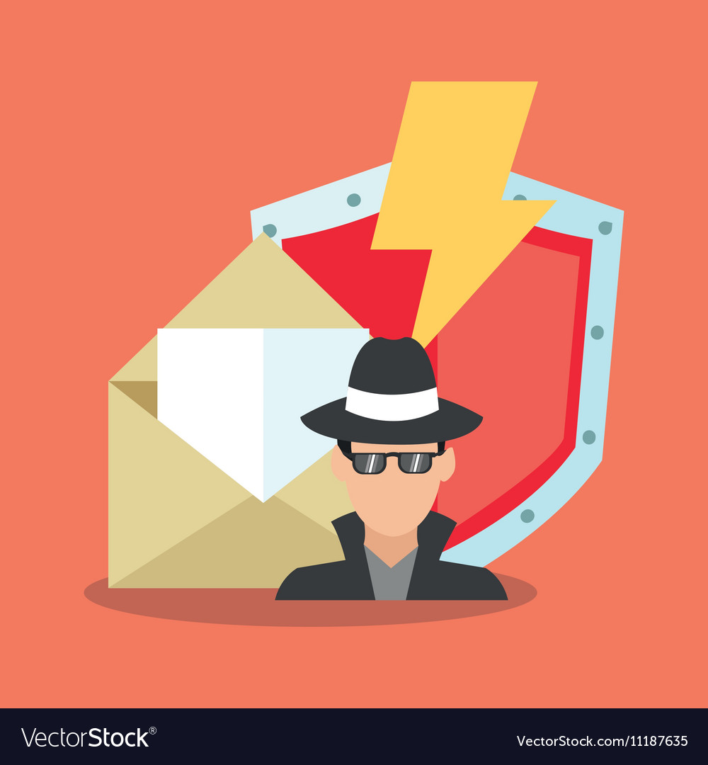 Hacker and security system design Royalty Free Vector Image