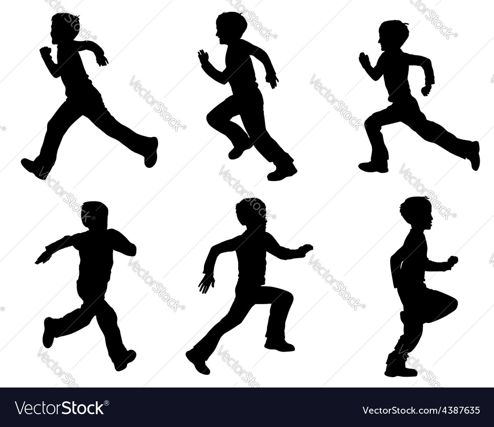 Kid running Royalty Free Vector Image - VectorStock