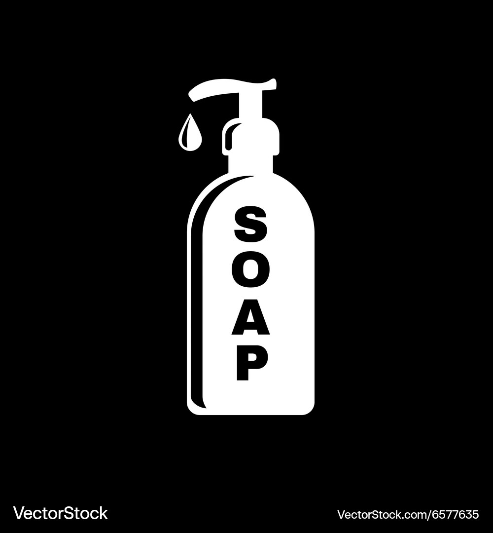 Liquid soap icon hand wash symbol flat Royalty Free Vector