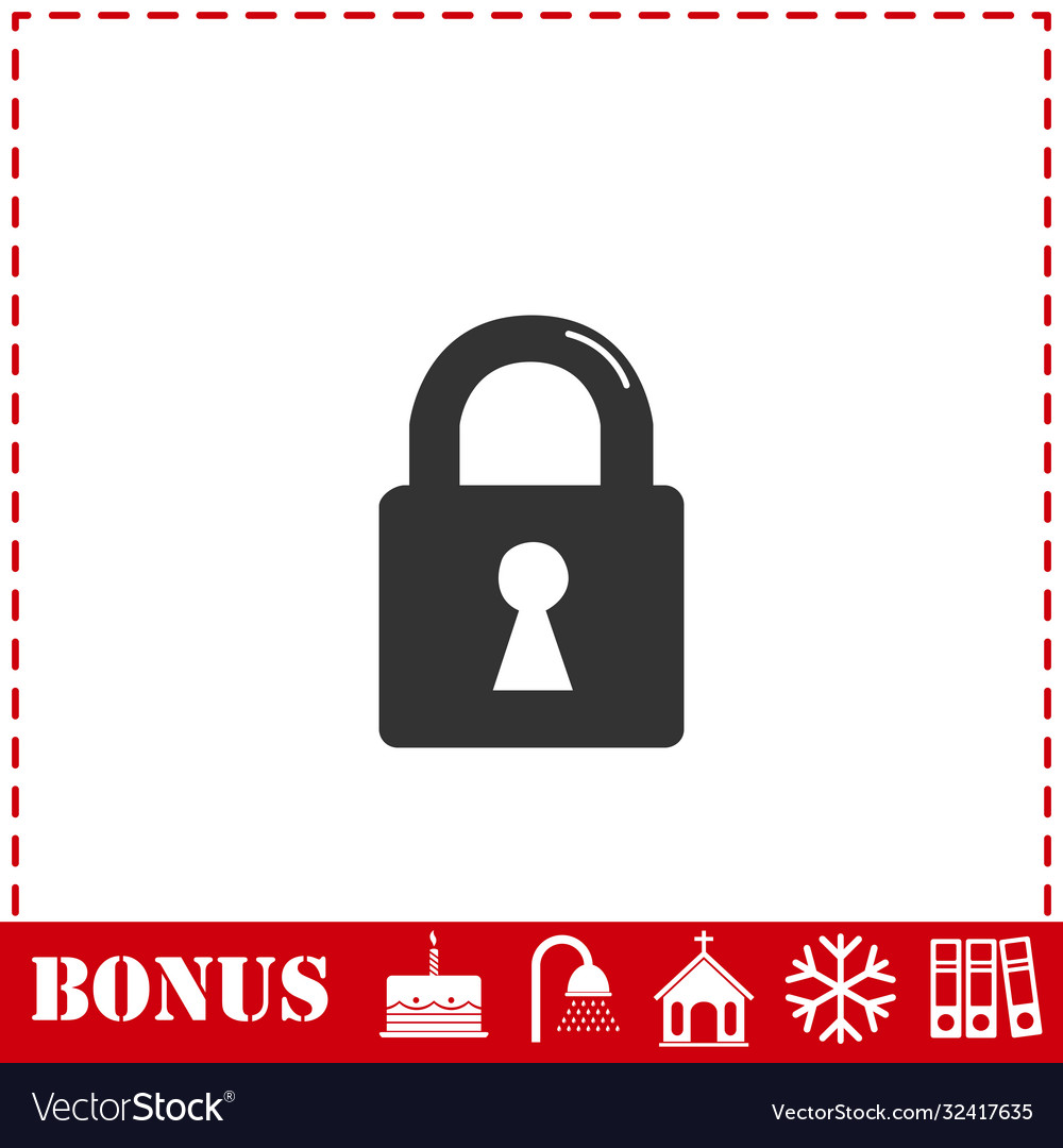 Lock icon flat Royalty Free Vector Image - VectorStock