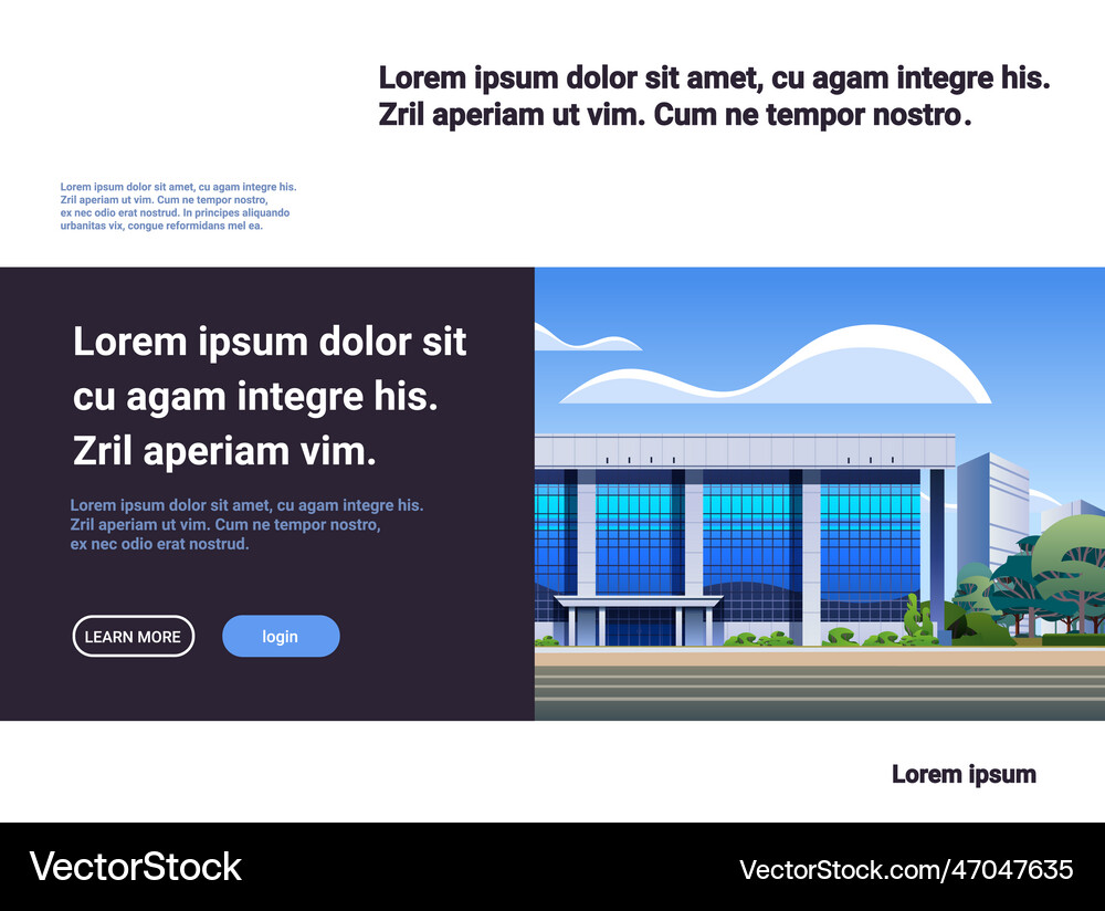 Modern office building exterior commercial Vector Image