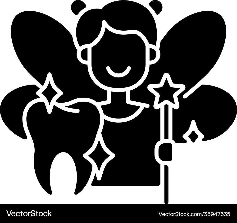 Pediatric dentistry black glyph icon Royalty Free Vector