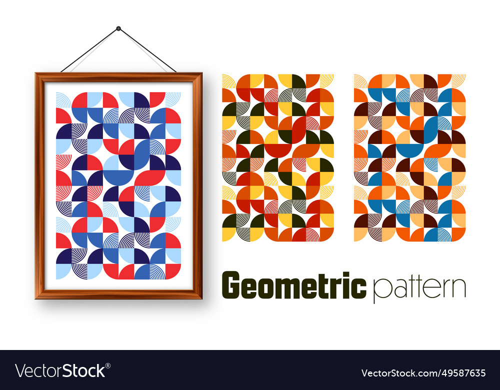 Picture frame with geometric trendy pattern Vector Image