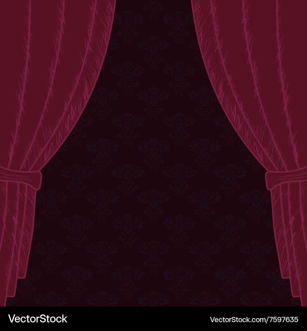 Red Curtain retro shop poster Royalty Free Vector Image