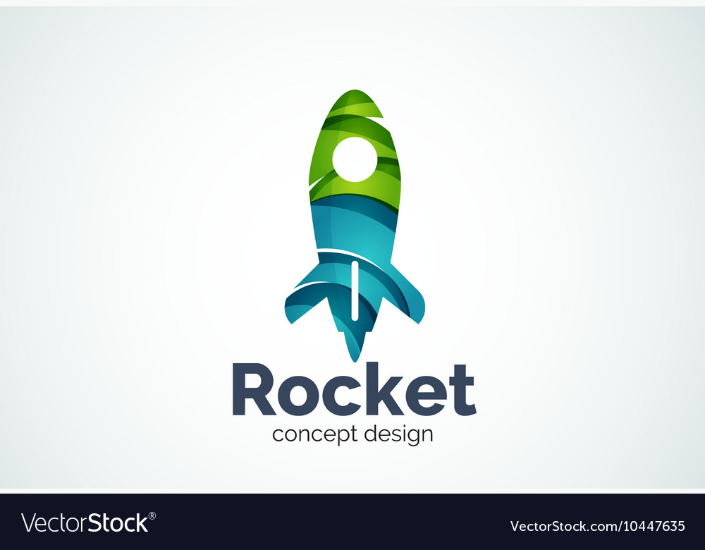 Rocket logo template Royalty Free Vector Image