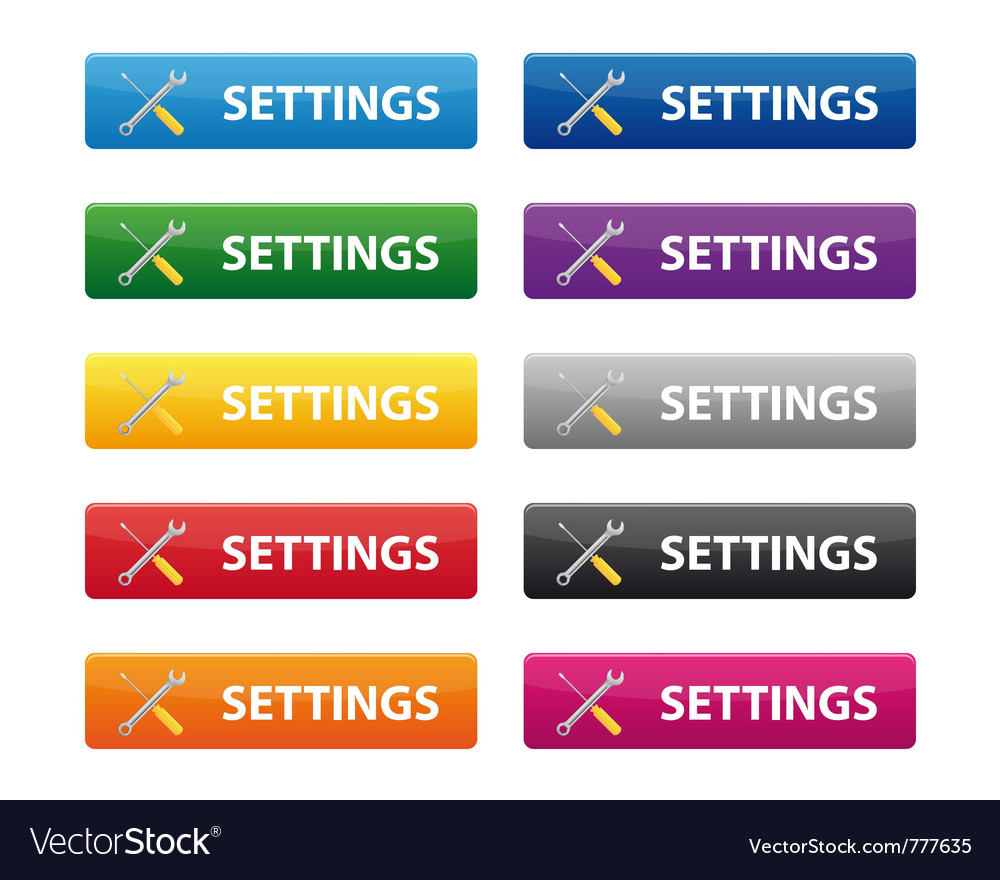 Settings buttons Royalty Free Vector Image - VectorStock