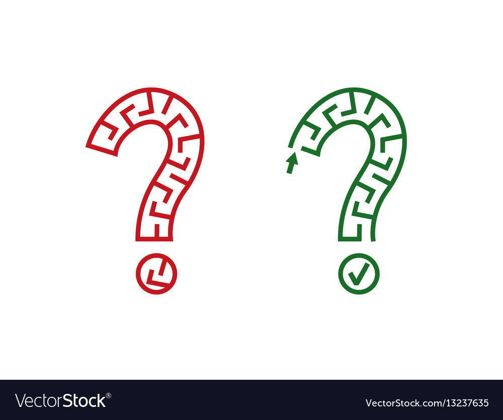Two question maze Royalty Free Vector Image - VectorStock