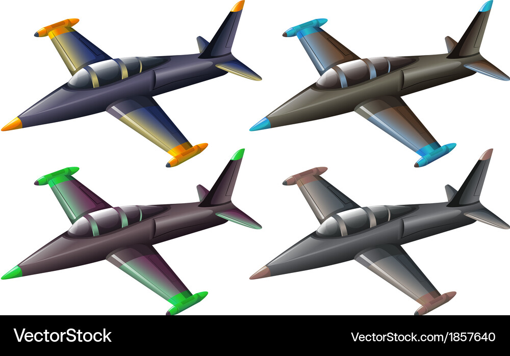 A group fighter jets Royalty Free Vector Image