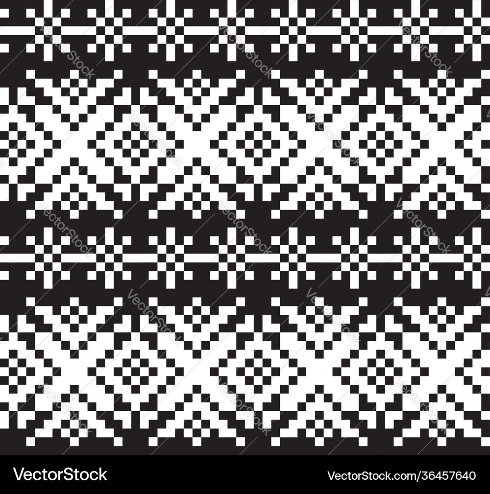 Black and white christmas fair isle seamless Vector Image