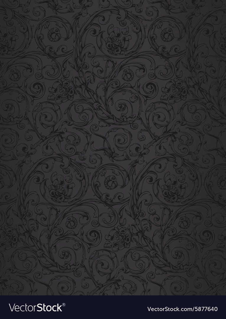 Black seamless wallpaper pattern Royalty Free Vector Image
