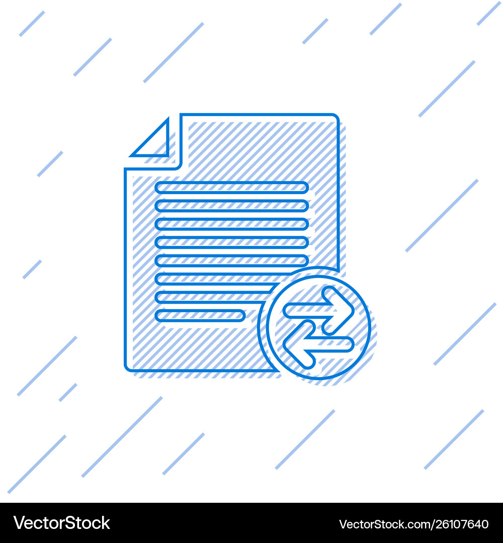 Blue transfer files line icon isolated on white Vector Image