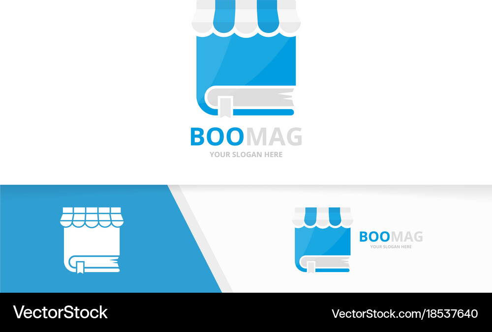 Book and store logo combination novel Royalty Free Vector