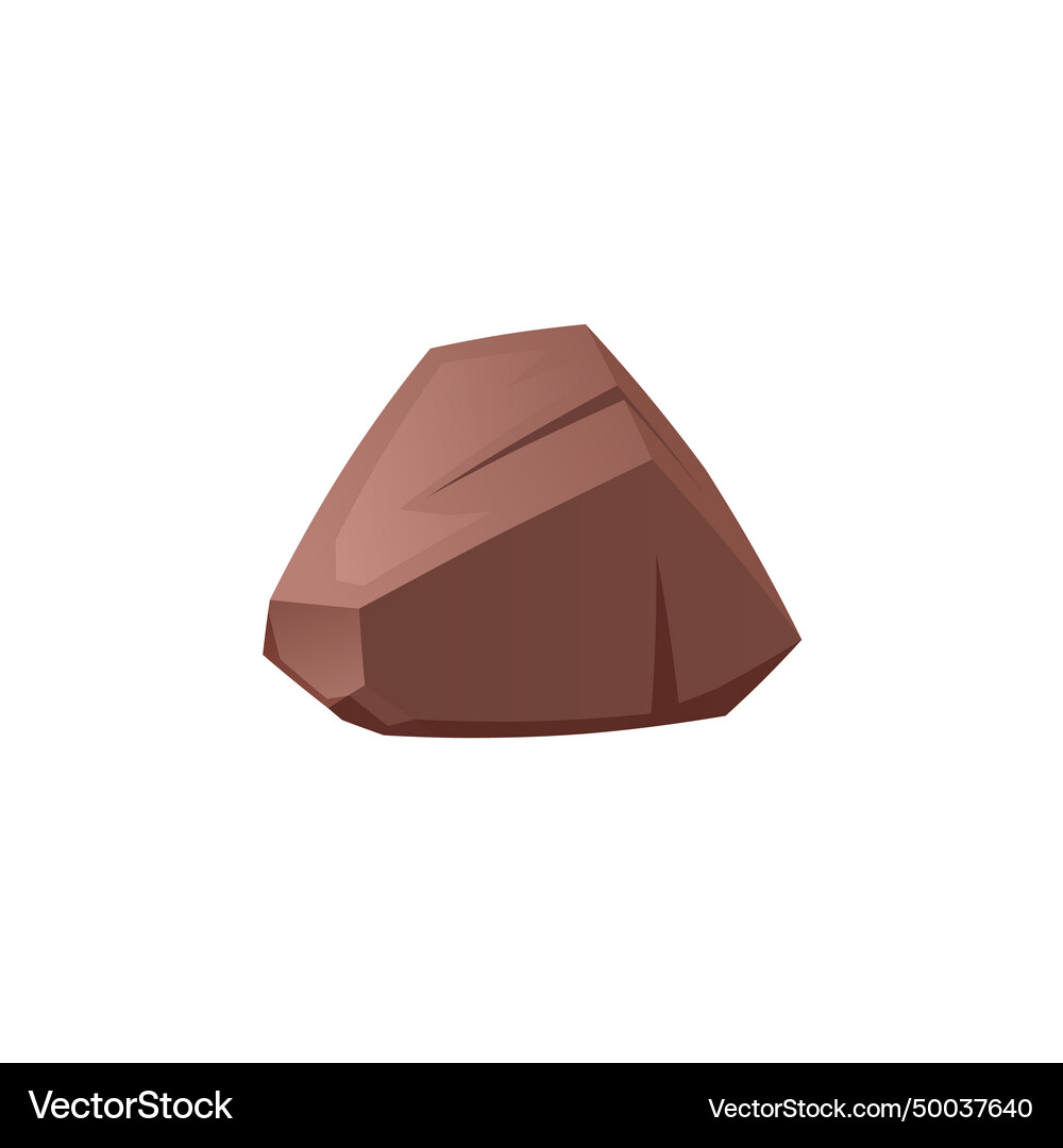 Brown stone rock icon clay cobblestone one Vector Image