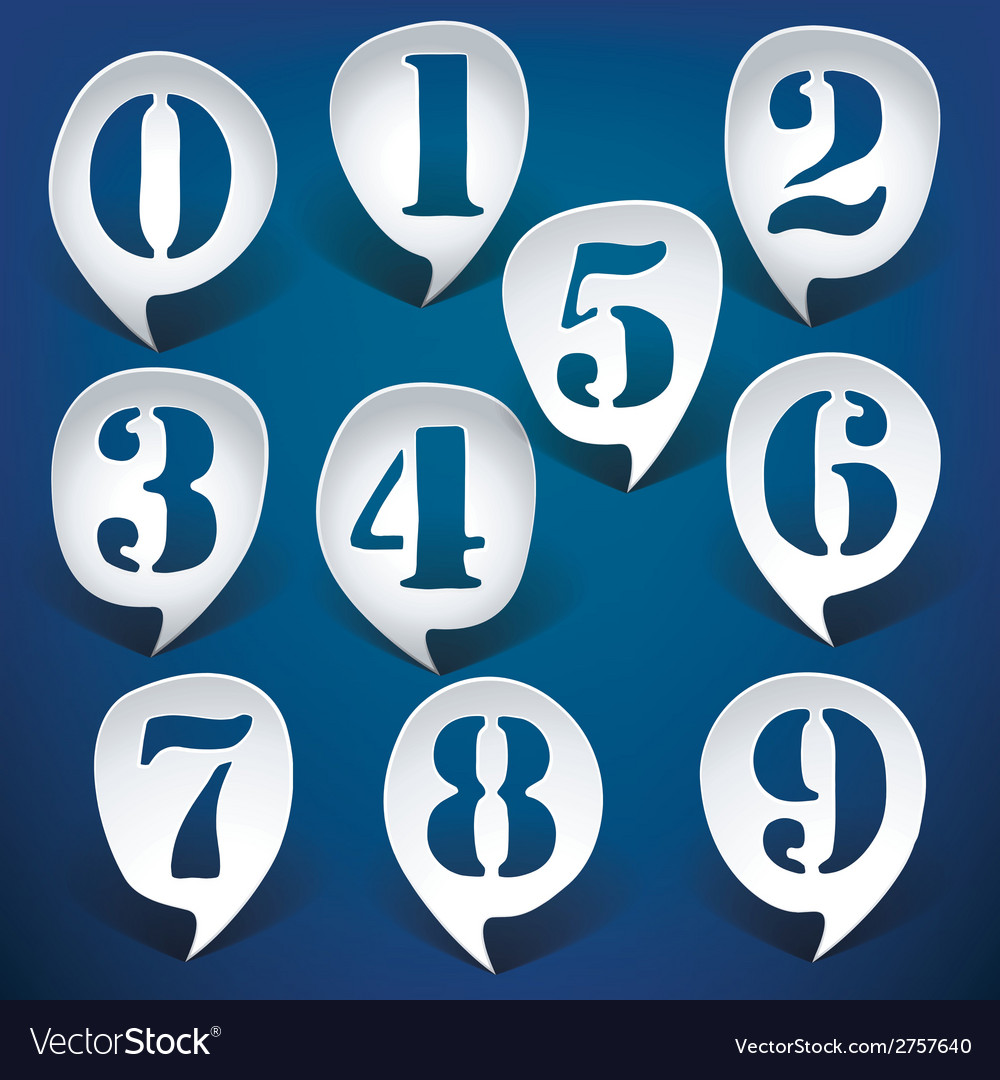 Bubble speech numbers Royalty Free Vector Image