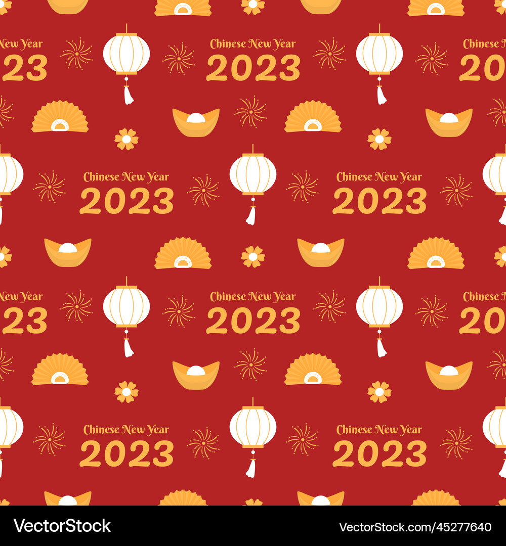 Chinese lunar new year 2023 days seamless pattern Vector Image
