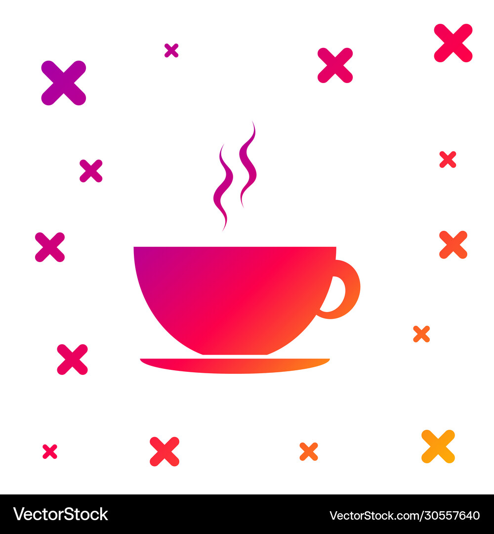 Color coffee cup icon isolated on white background