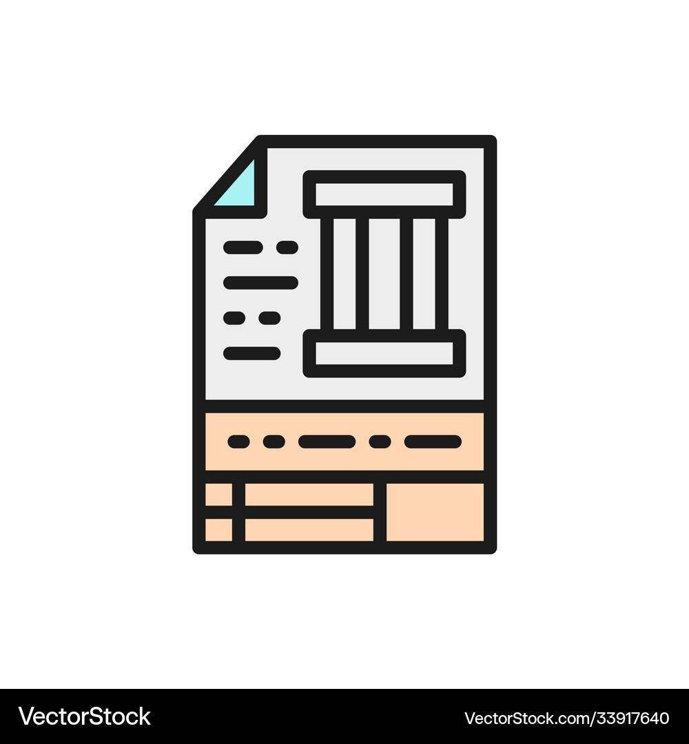 Drawing metal parts engineering flat color Vector Image