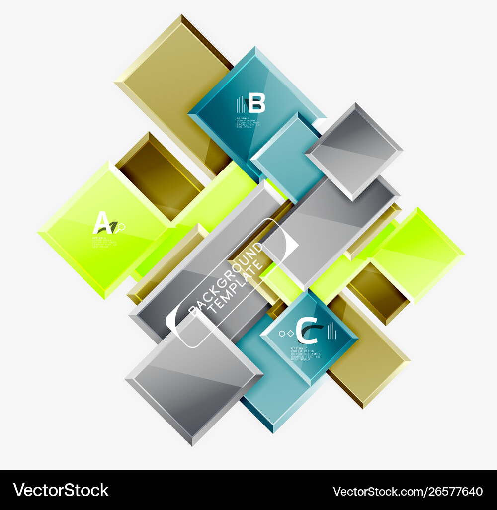 Geometrical design squares abstract banner glossy Vector Image