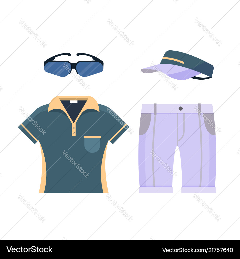 Golf uniform set clothes icon isolated on white Vector Image