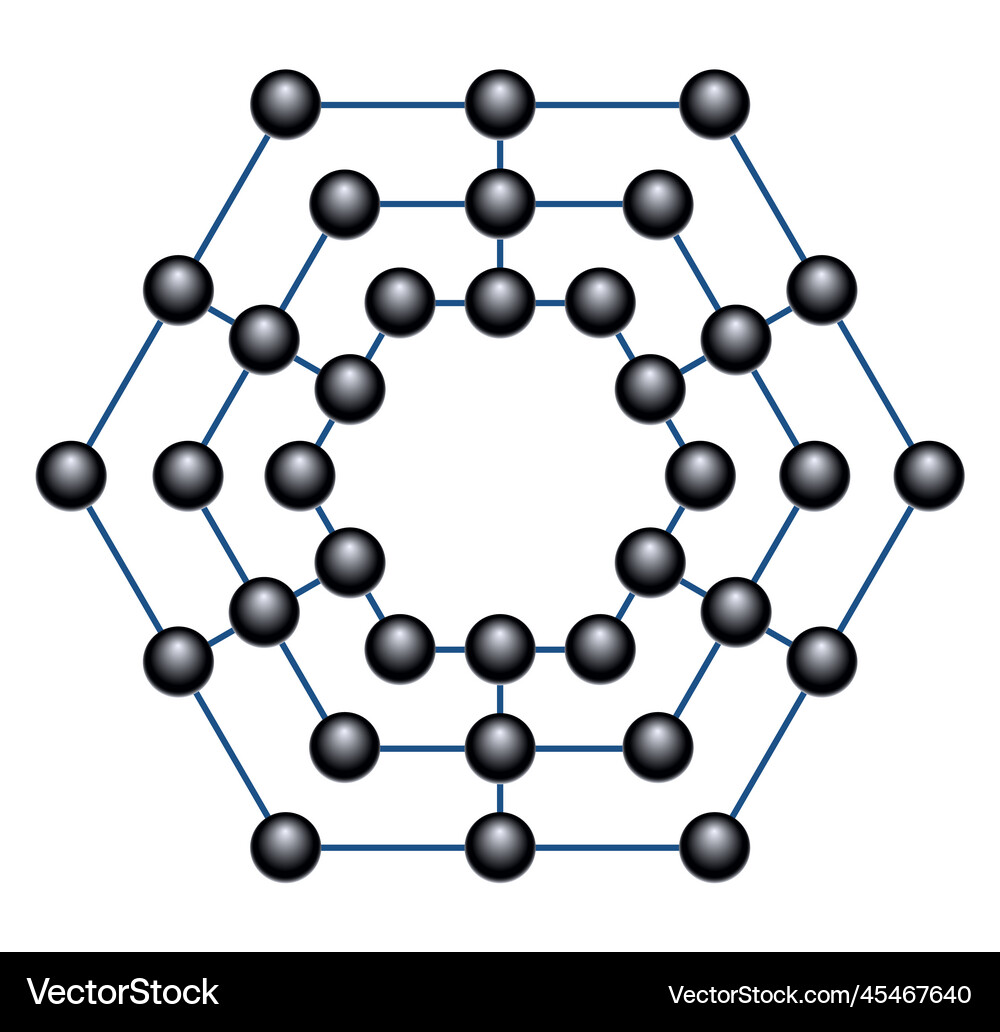 Hexagonal mill game Royalty Free Vector Image - VectorStock