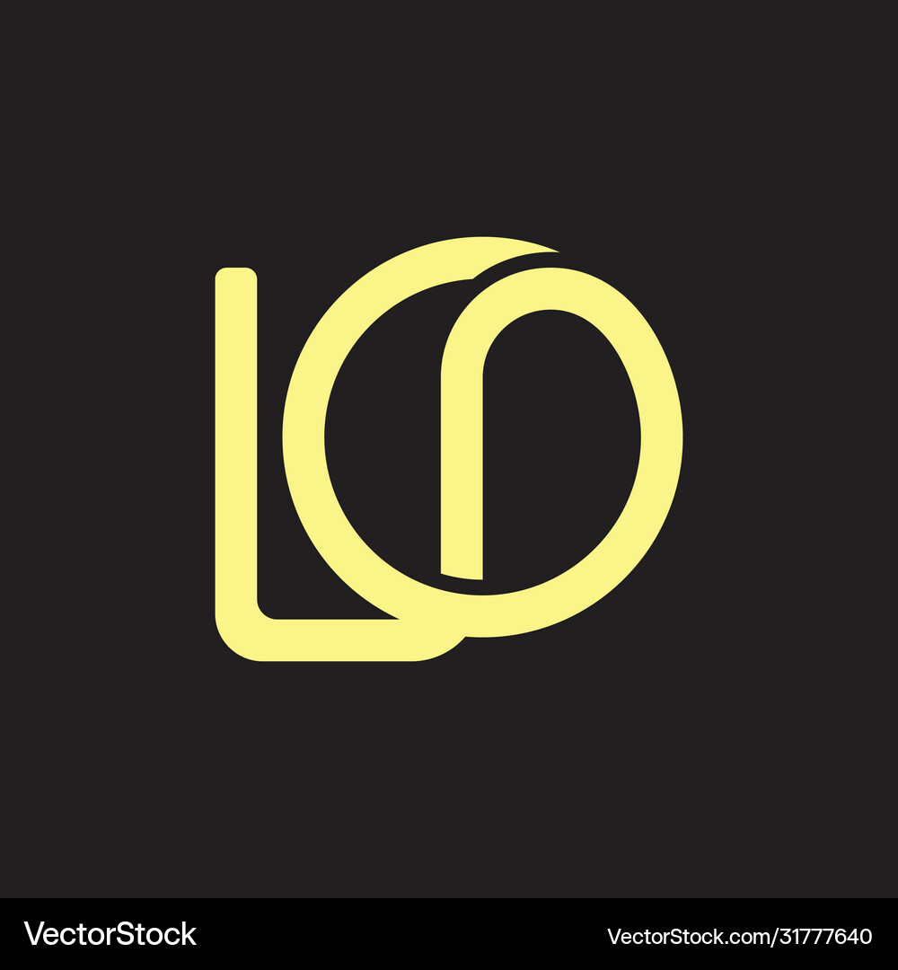 Letter uo abstract lines art logo Royalty Free Vector Image