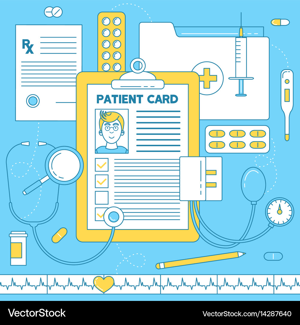 Patient card medical Royalty Free Vector Image