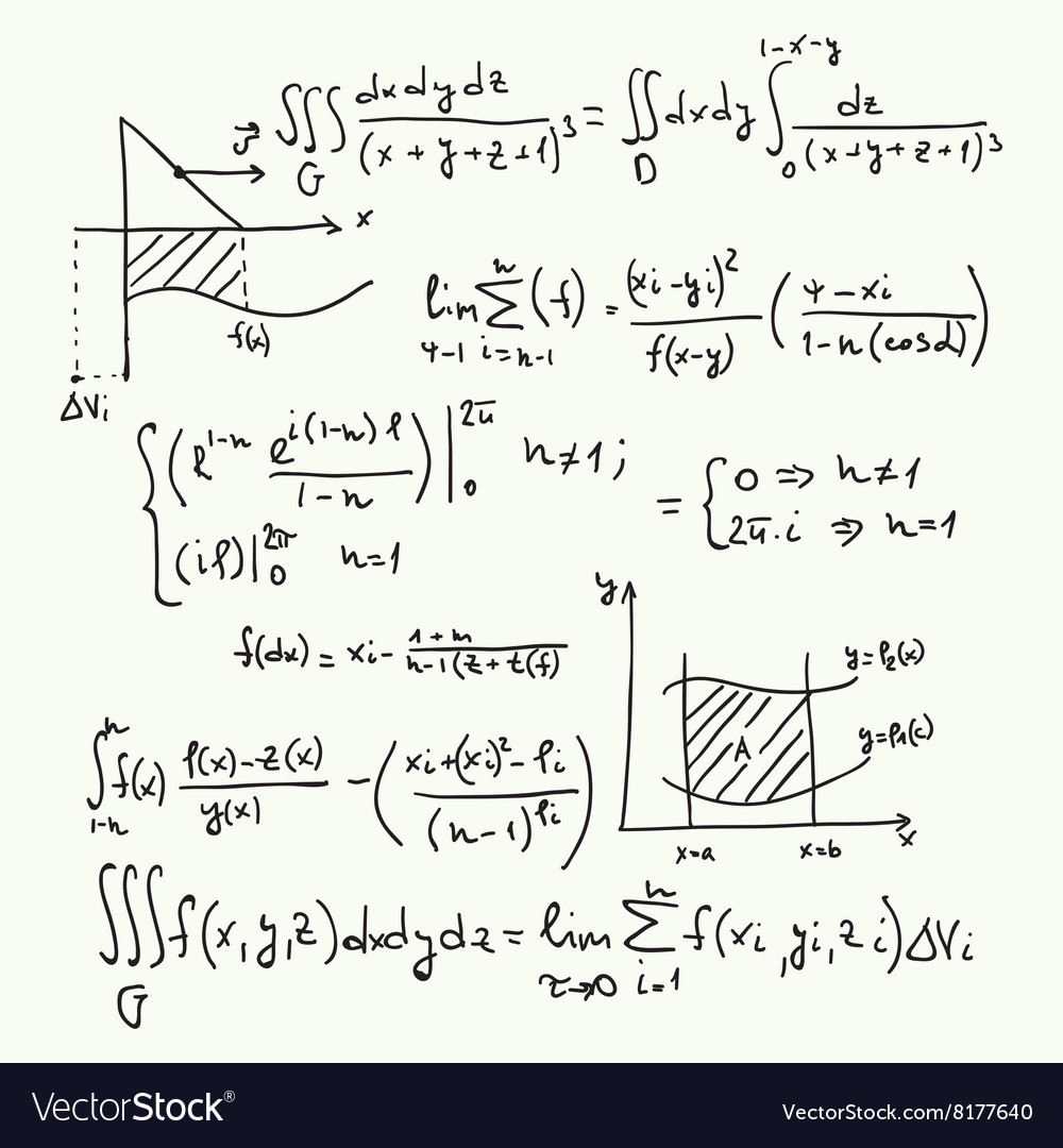 Pattern with mathematical formulas Royalty Free Vector Image
