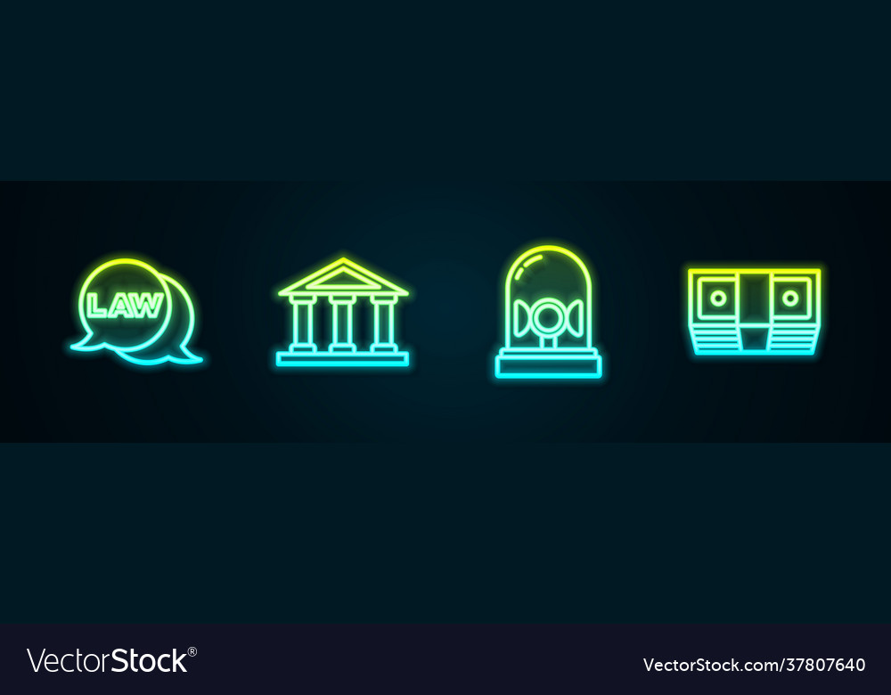 Set line law courthouse building flasher siren Vector Image Set line law courthouse building flasher siren Vector Image