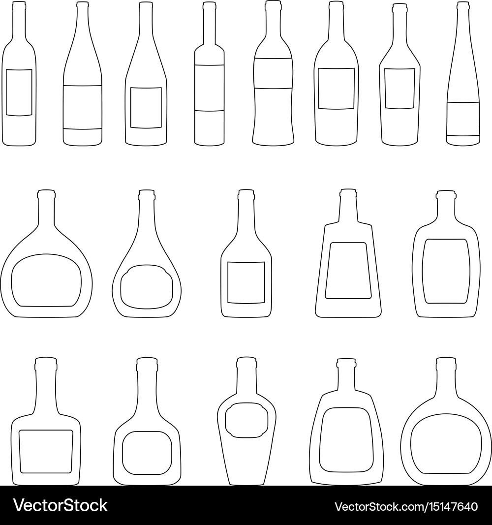 Set of bottles with labels Royalty Free Vector Image