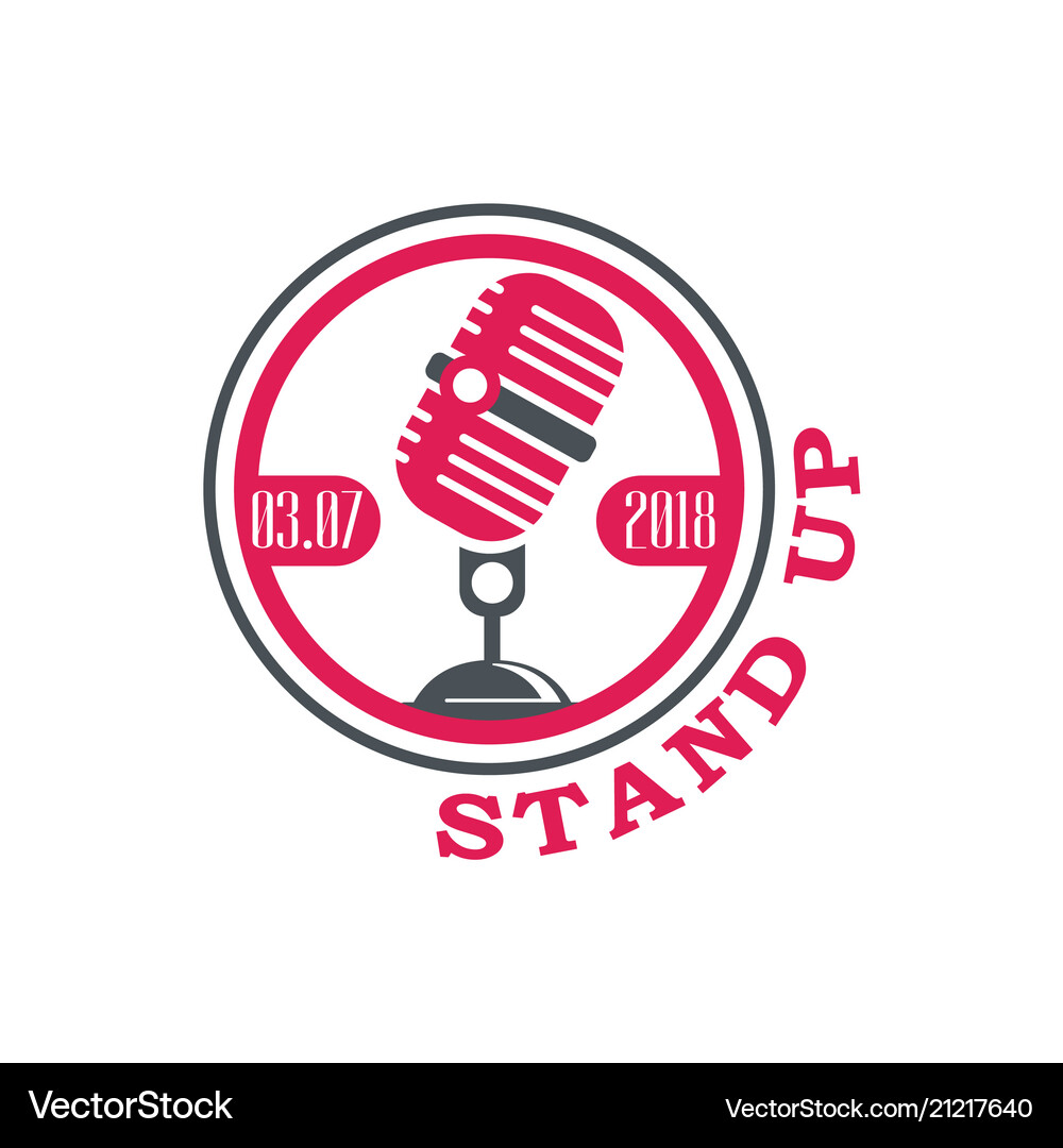 Stand up comedy show sign with date Royalty Free Vector