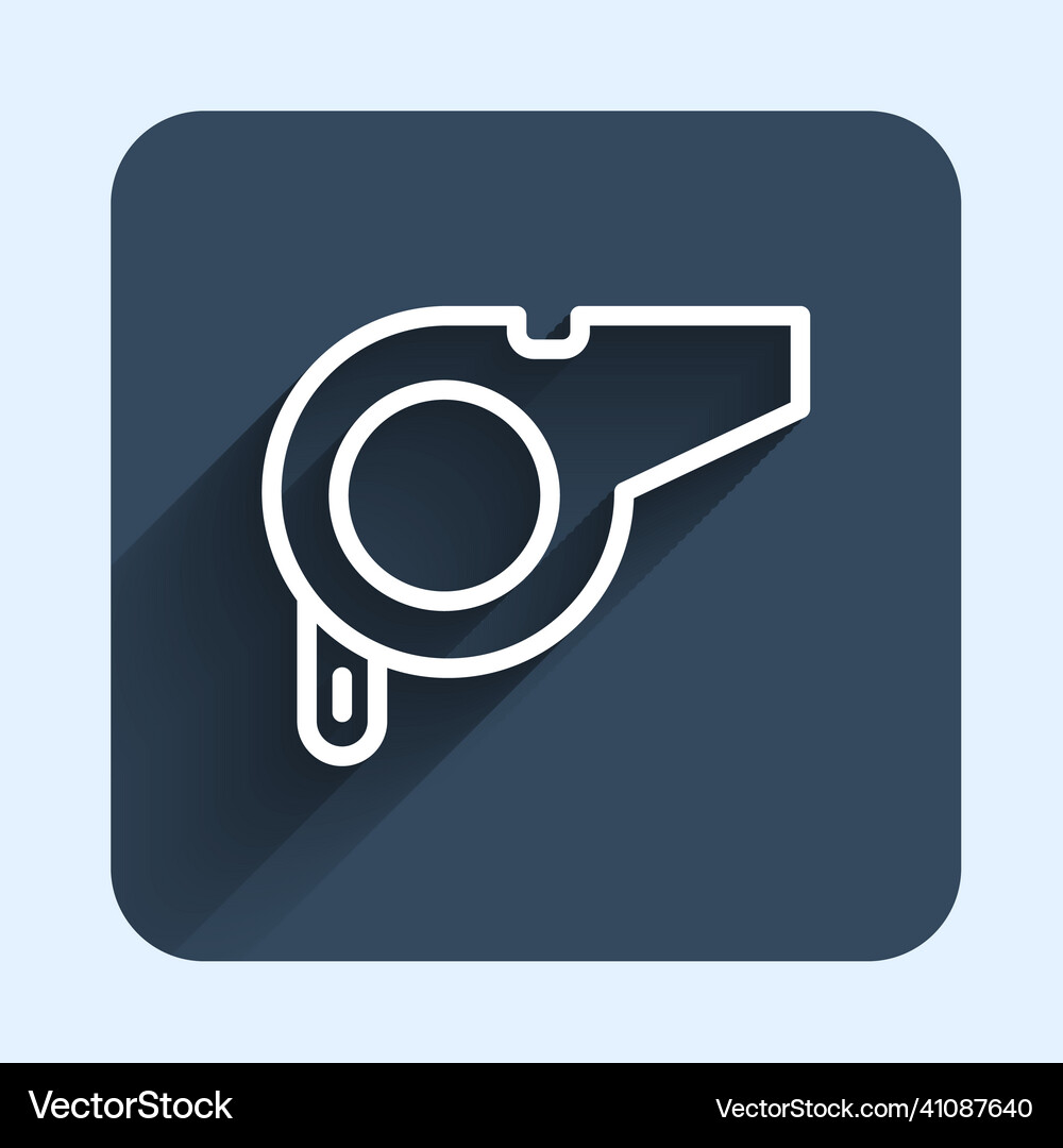 White line whistle icon isolated with long shadow Vector Image