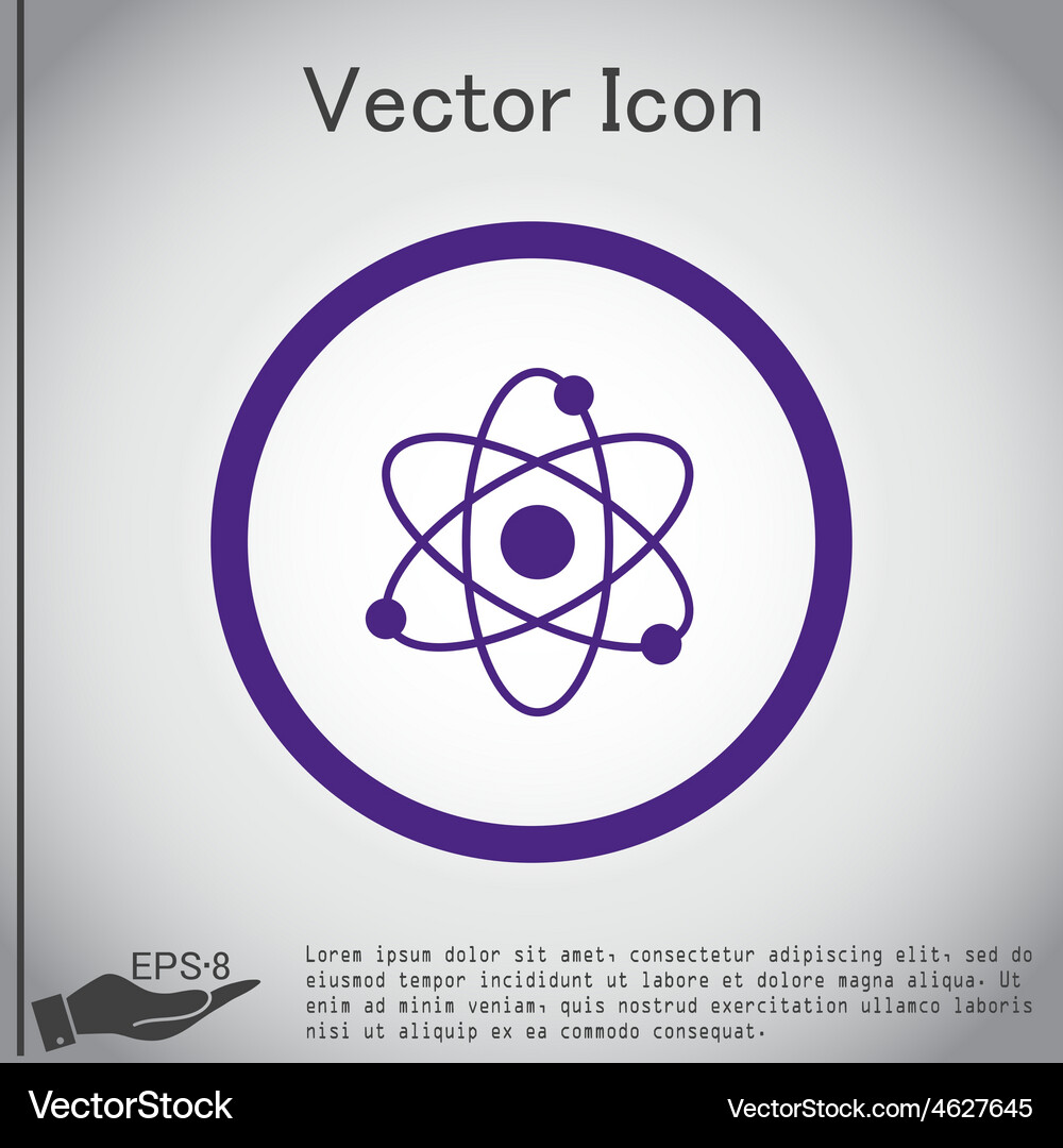 Atom molecule symbol icon of physics or chemistry Vector Image