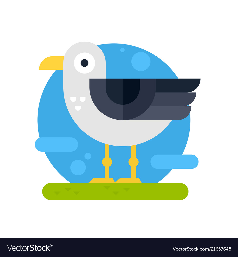 Flat bird Royalty Free Vector Image - VectorStock