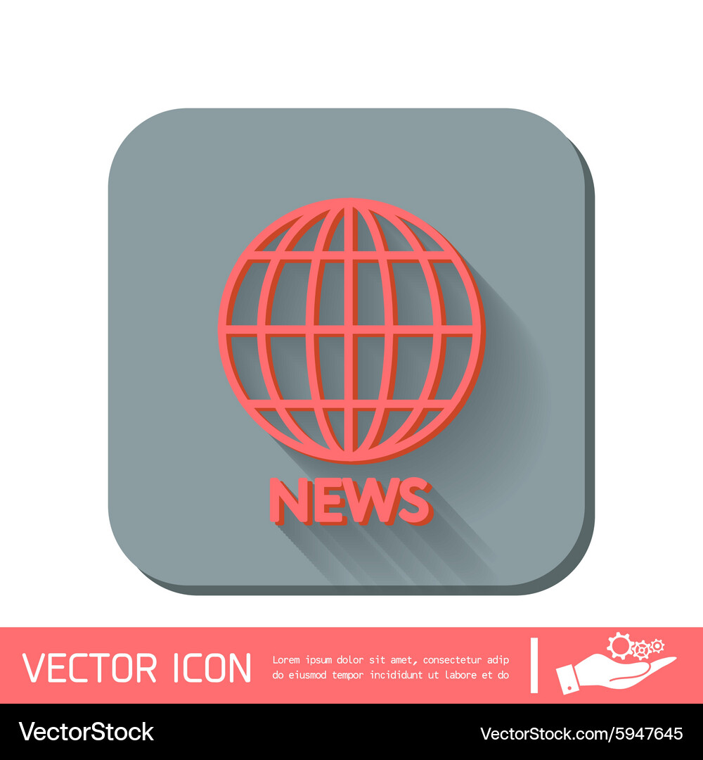 Globe symbol news icon planet Royalty Free Vector Image