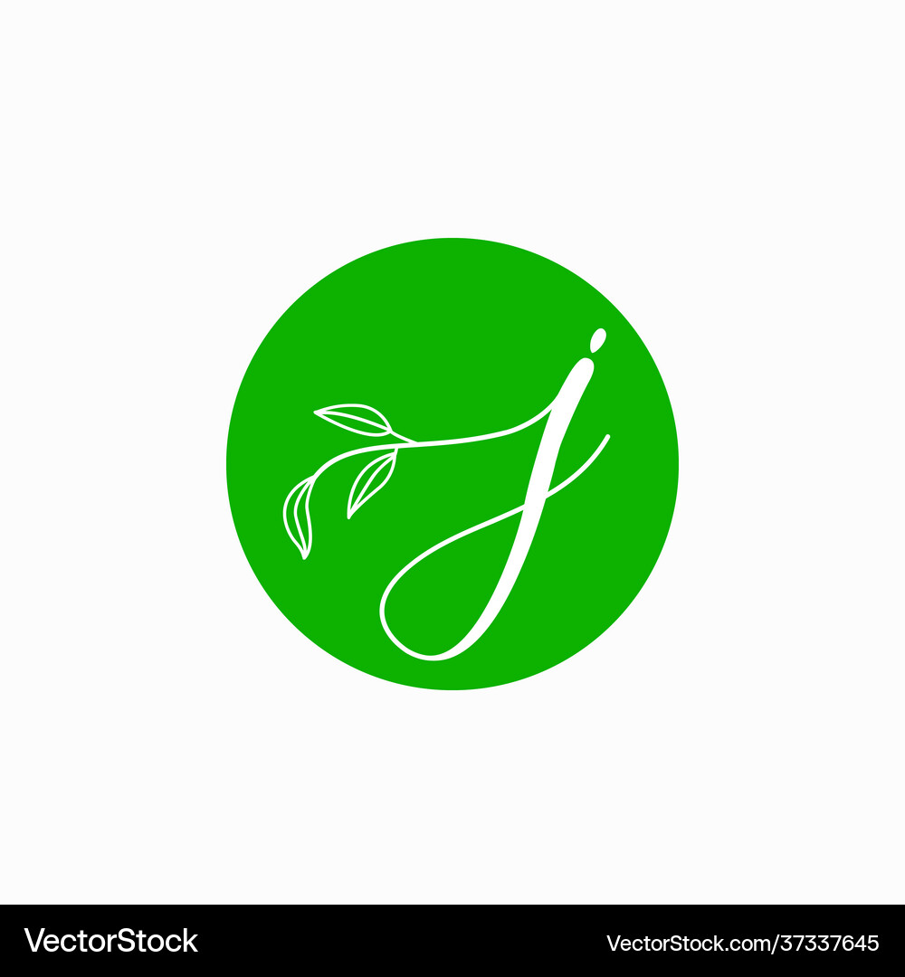Green-leaves-j-letter-logo-design Royalty Free Vector Image