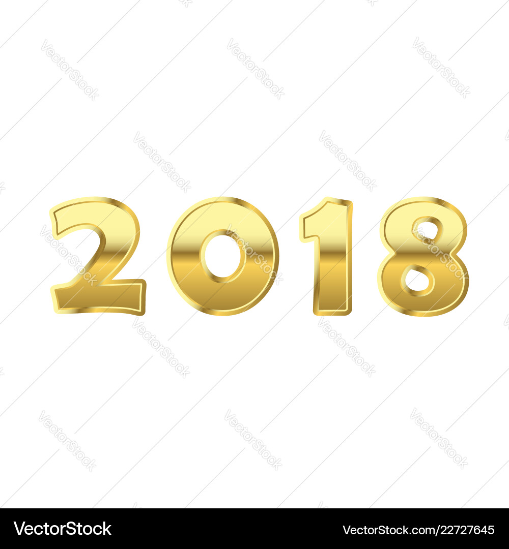 Happy new year golden numbers Royalty Free Vector Image
