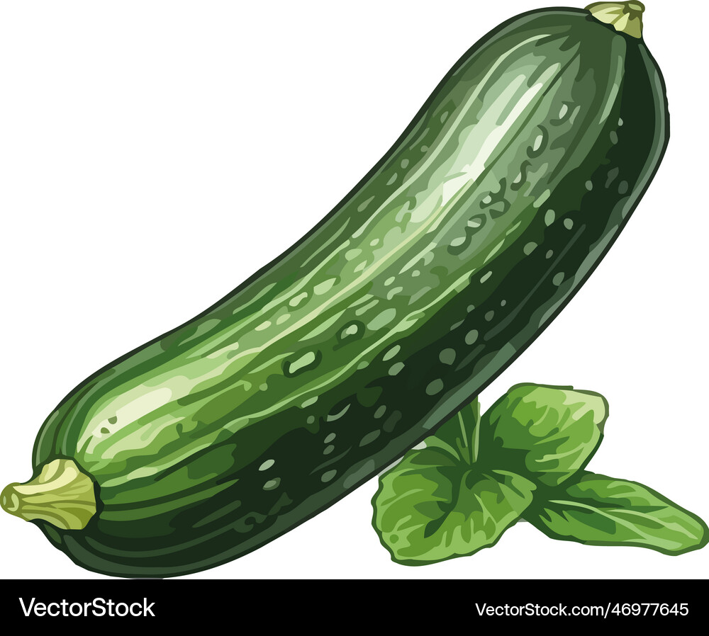 Healthy fresh cucumber and herbs Royalty Free Vector Image