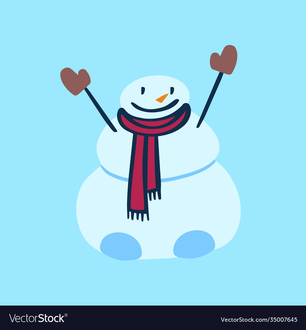 Holiday color doodle snowman-06 Royalty Free Vector Image