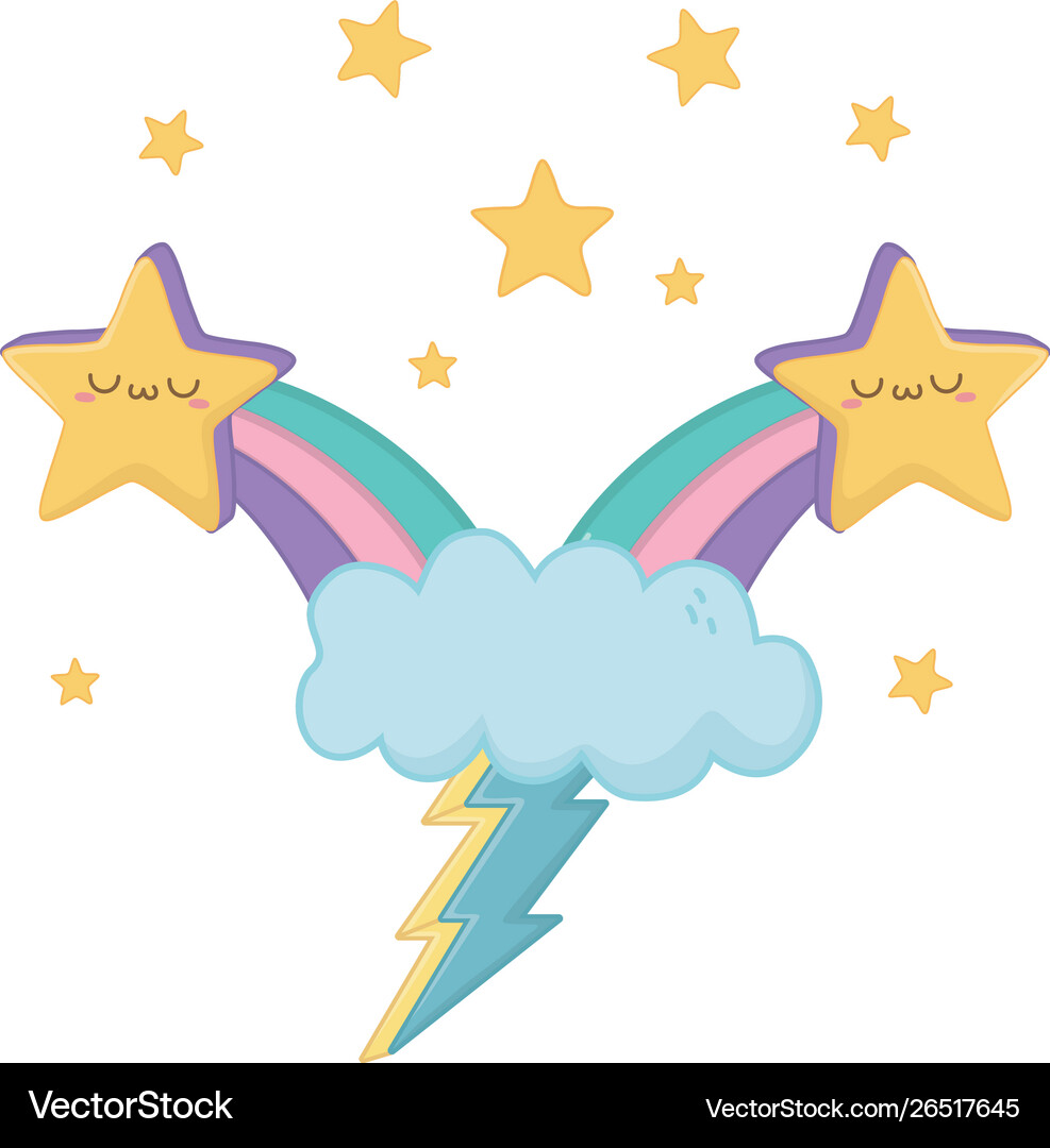 Kawaii star cartoon design Royalty Free Vector Image