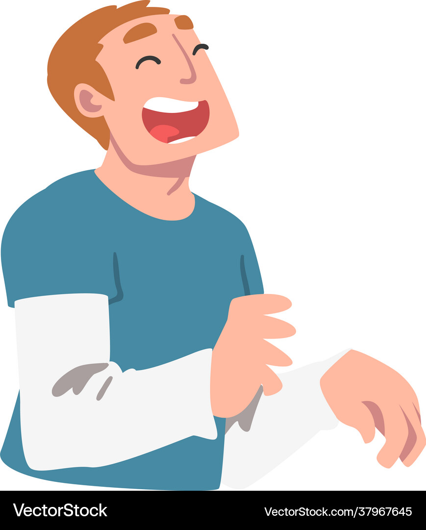 Laughing young man having fun portrait happy Vector Image
