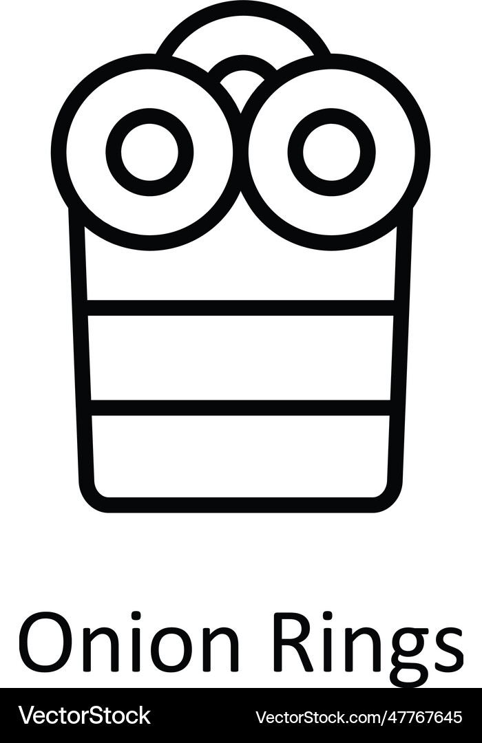 Onion rings outline icon design Royalty Free Vector Image