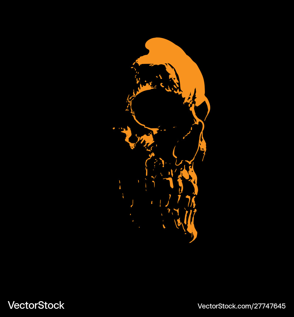 Scull portrait silhouette in contrast backlight Vector Image