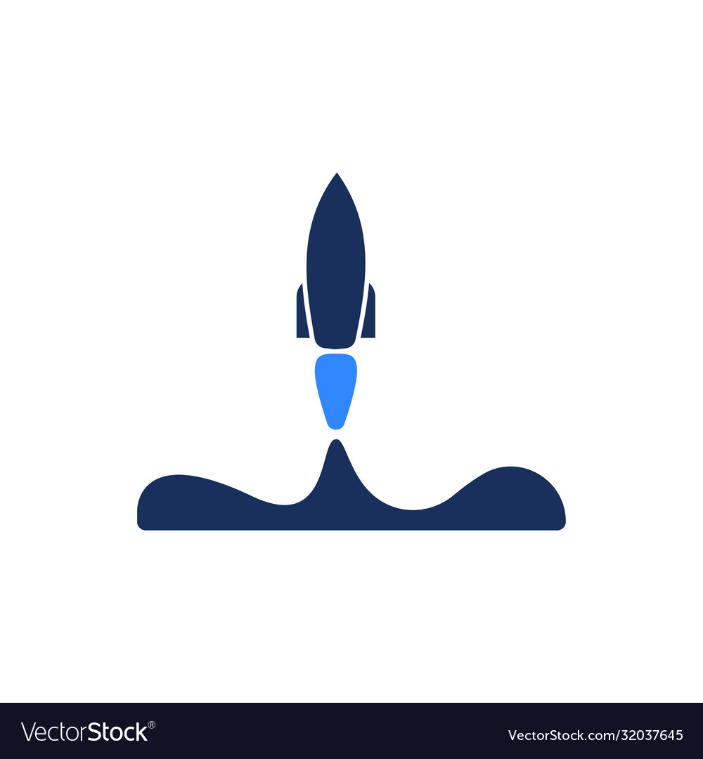 Simple project launch icon Royalty Free Vector Image